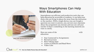 How Can Mobile Phones Help Improve Education? | PPTX | Phone Services ...