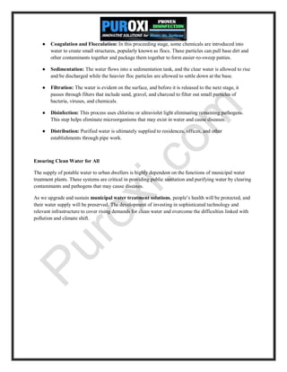 How can municipal water treatment systems purify drinking water? | PDF