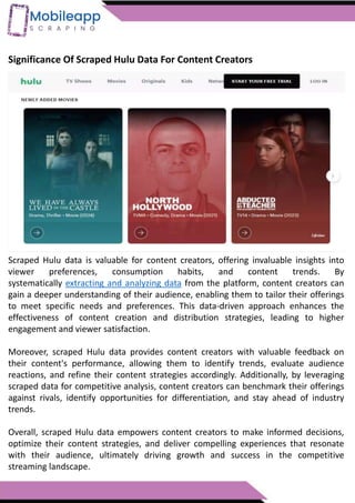 How Can Scraping Hulu Movies and TV Shows Data Benefit Content Creators.ppt (1).pptx