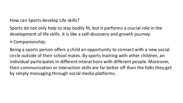 How can Sports develop Life Skills | PPTX | Children\'s Health ...