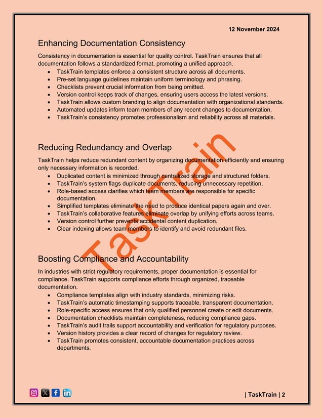 How Can TaskTrain Improve Your Organisational Documentation ...