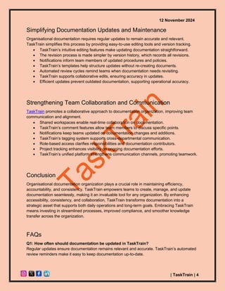 How Can TaskTrain Improve Your Organisational Documentation ...