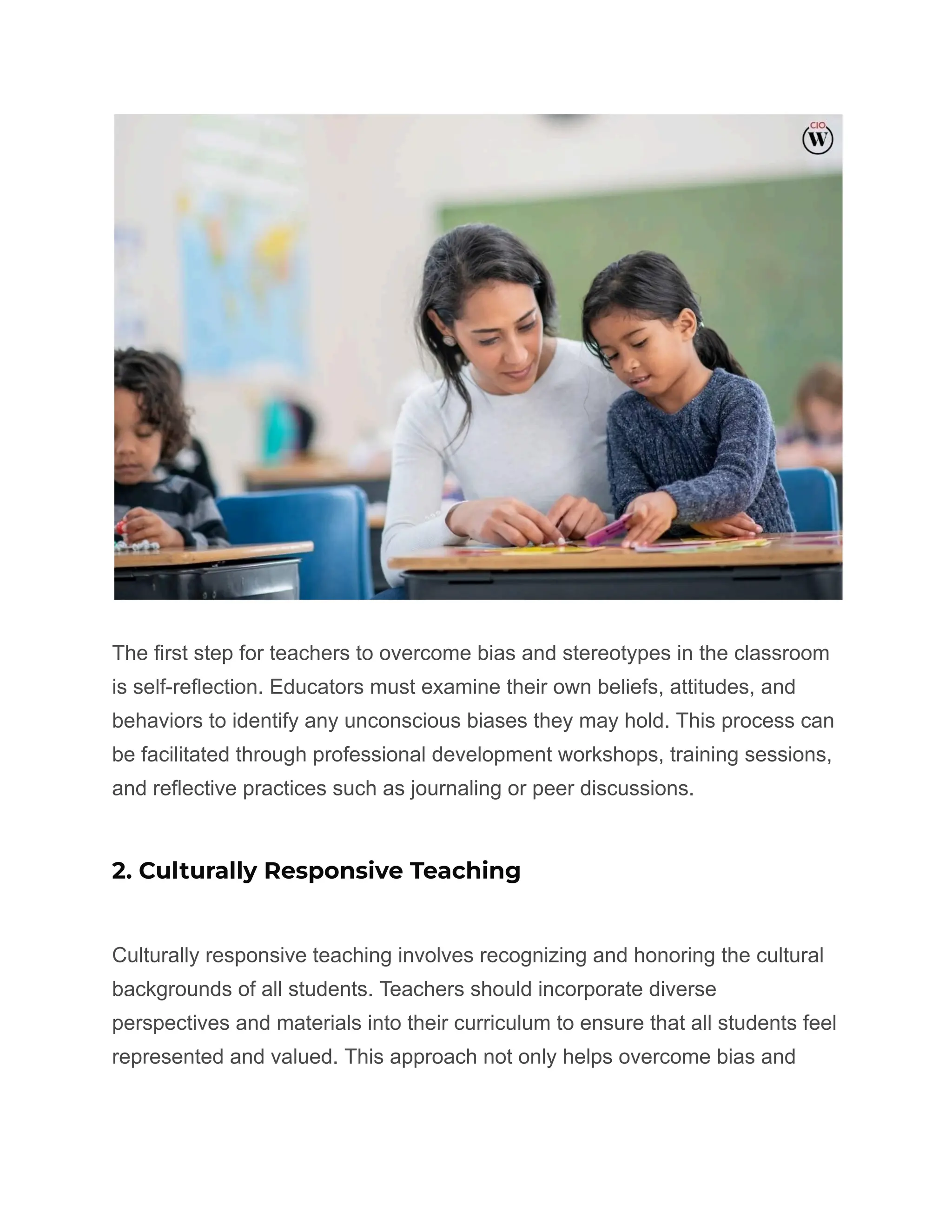 How Can Teachers Overcome Bias and Stereotypes in the Classroom? | CIO ...