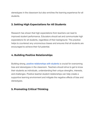 How Can Teachers Overcome Bias and Stereotypes in the Classroom? | CIO ...