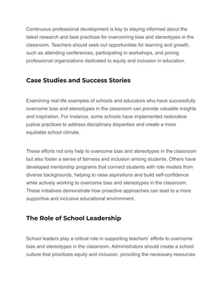 How Can Teachers Overcome Bias and Stereotypes in the Classroom? | CIO ...