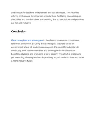 How Can Teachers Overcome Bias and Stereotypes in the Classroom? | CIO ...