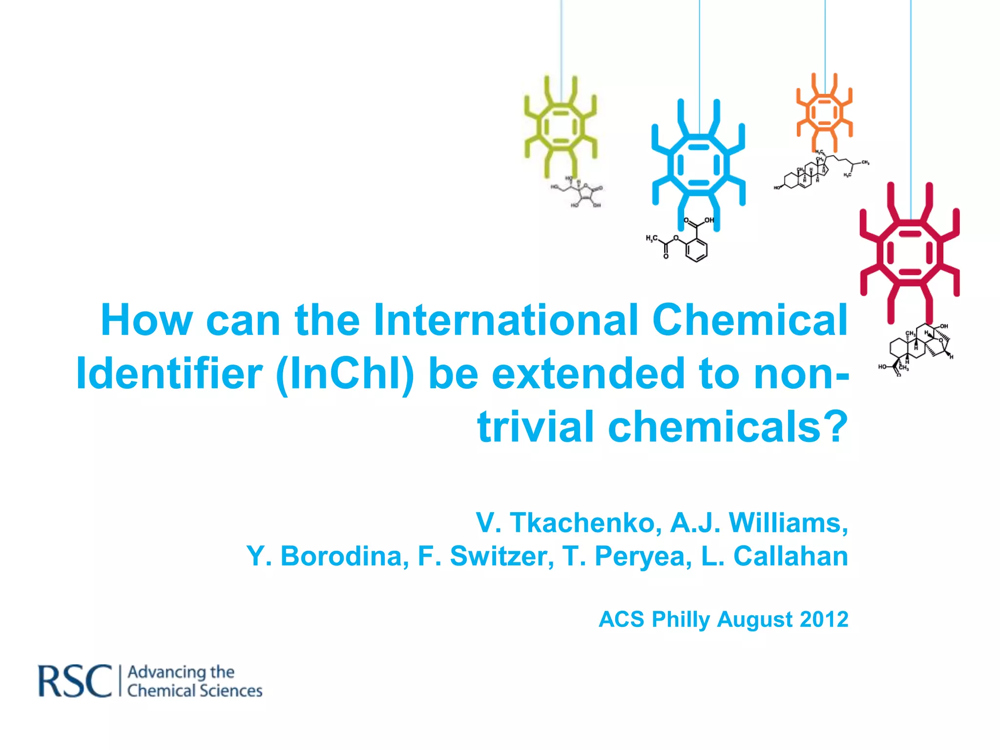 How can the international chemical identifier (InChI) be extended to ...