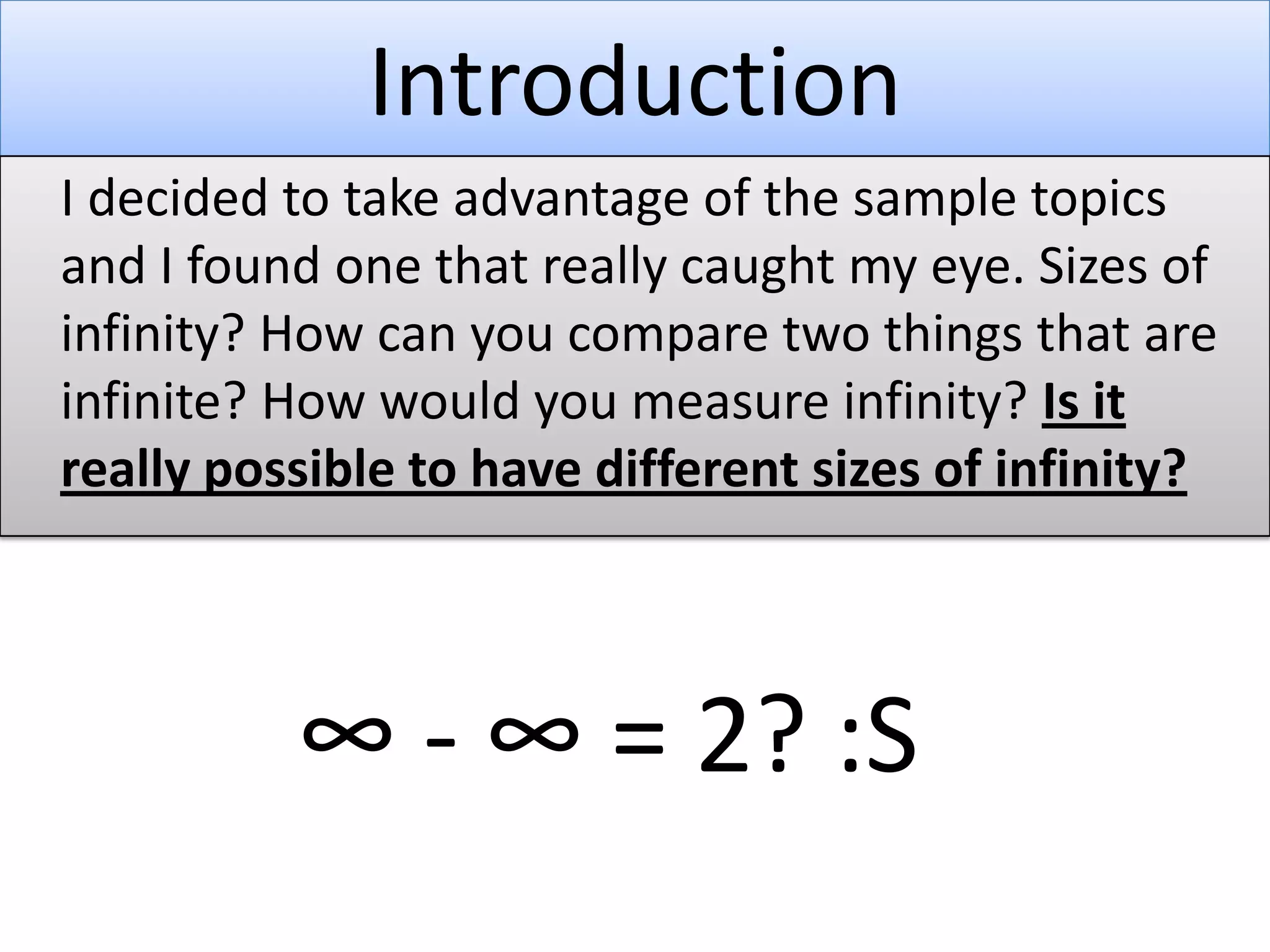 How can there be different sizes of infinity | PPTX