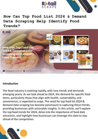 How Can Top Food List 2024 & Demand Data Scraping Help Identify Food ...