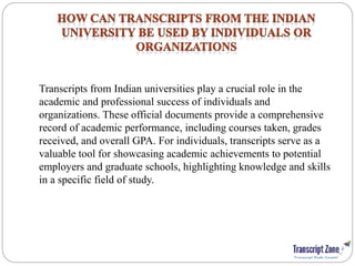 How can transcripts from the Indian University.pptx