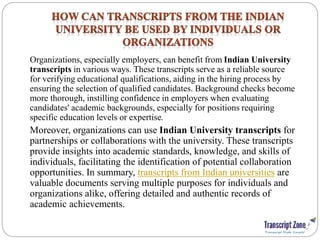 How can transcripts from the Indian University.pptx