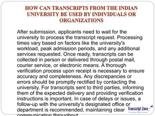 How can transcripts from the Indian University.pptx