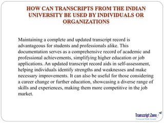 How can transcripts from the Indian University.pptx