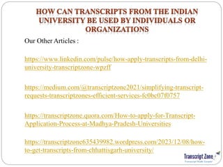How can transcripts from the Indian University.pdf