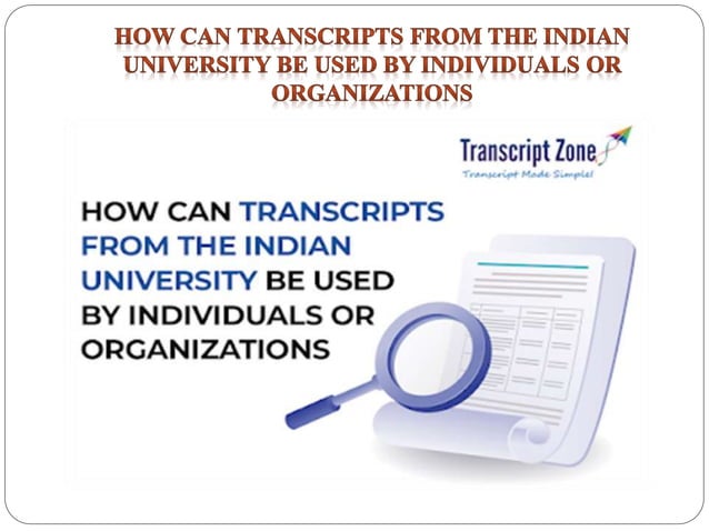 How can transcripts from the Indian University.pdf