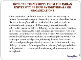 How can transcripts from the Indian University.pdf