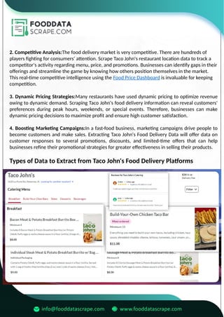 Web Scraping Taco John's Food Delivery Data: Enhance Customer Insights | PDF