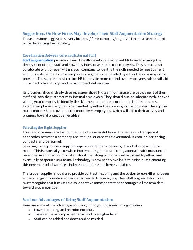 How Can We Define Staff Augmentation? | PDF