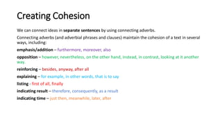 How can we make our writing cohesive | PPT