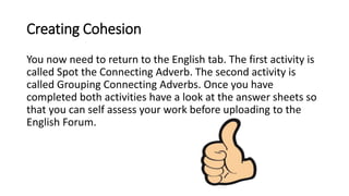 How can we make our writing cohesive | PPT