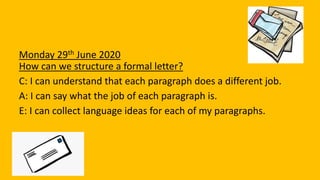 How can we structure a letter | PPT