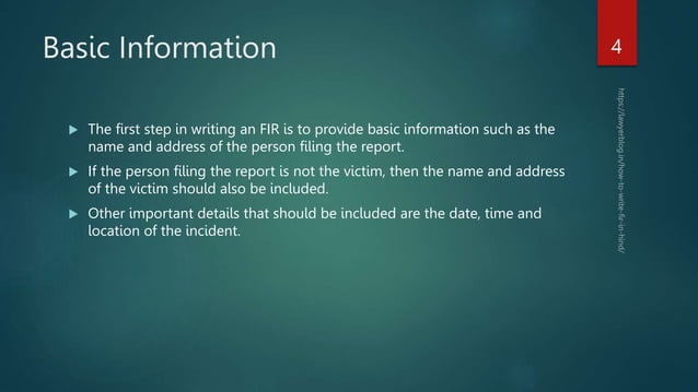 how to write FIR (First Information Report) | PPTX