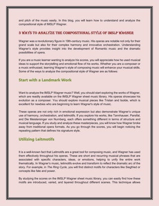 How can you analyze the Compositional Style of IMSLP Wagner.pdf