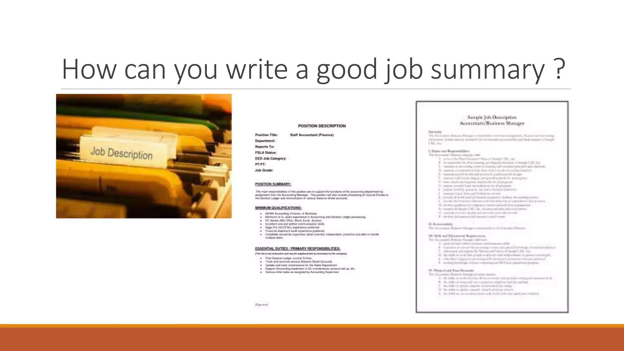 How can you create a good job description | PPTX