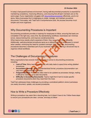 How Can You Effectively Document Procedures Try TaskTrain’s Solutions!.pdf