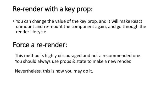 How Can You Force React Components To Rerender Without Calling The Set