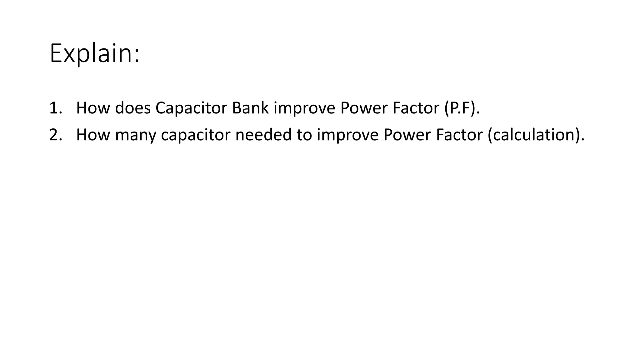 How capacitor bank works | PPTX