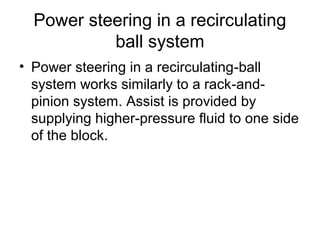 How car steering works( Recirculating-ball Steering) | PPT