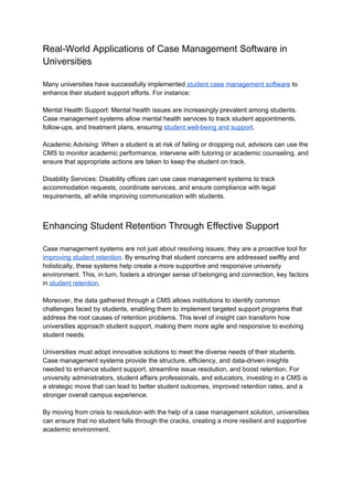 From Crisis to Resolution: How Case Management Systems Empower Student ...