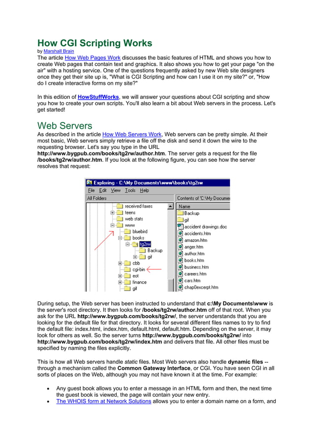 How cgi scripting works | PDF | Web Development | Internet