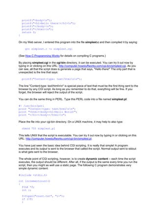 How cgi scripting works | PDF | Web Development | Internet