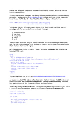 How cgi scripting works | PDF | Web Development | Internet