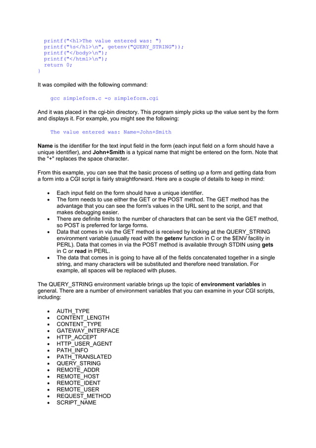 How Cgi Scripting Works Pdf Web Development Internet