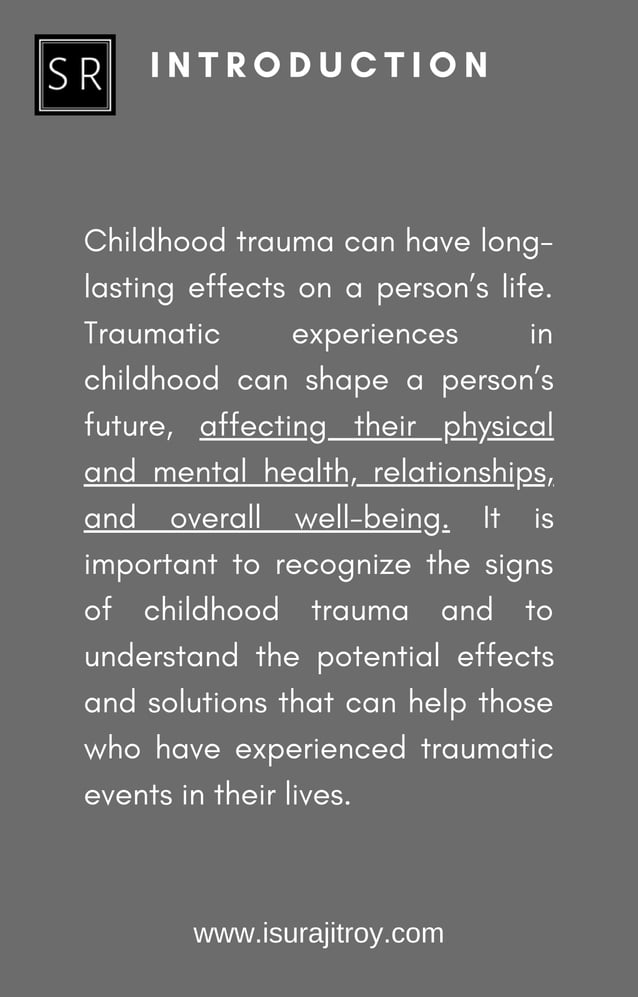 How childhood trauma affects health across a lifetime? eBook | PDF