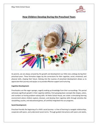 How Children Develop During the Preschool Years | Petite School House ...