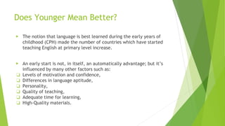 How children learn languages | PPTX