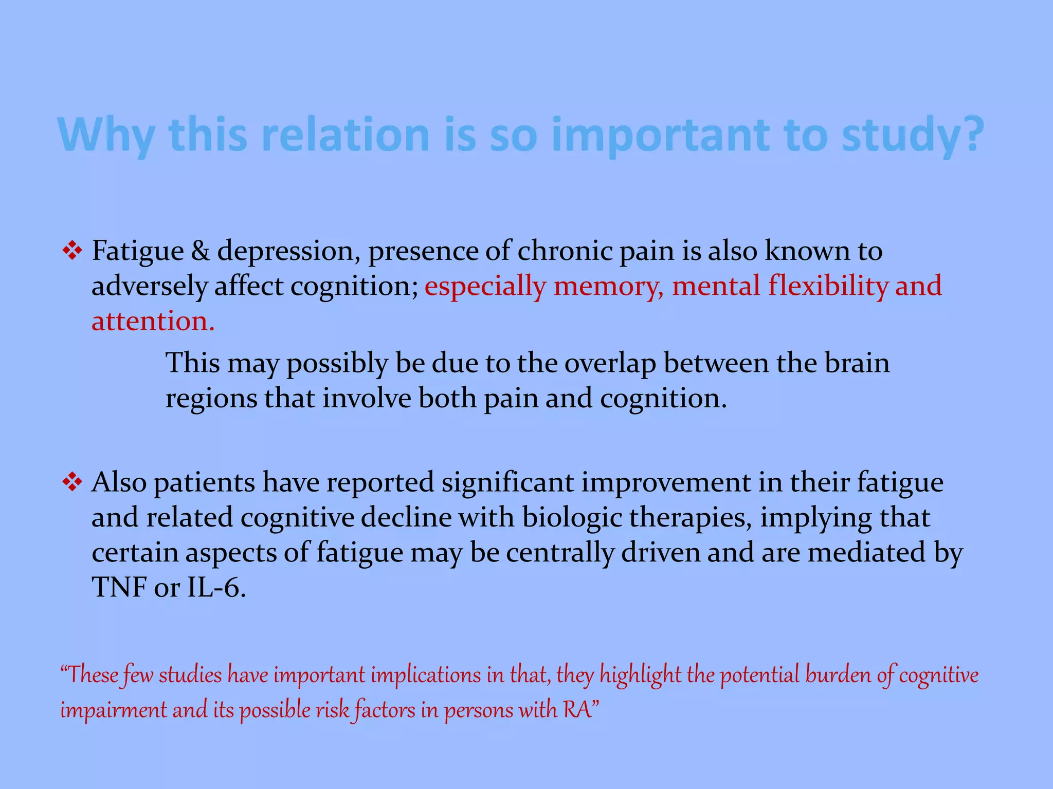 How chronic inflammation in rheumatoid arthritis affects brain pre | PPT