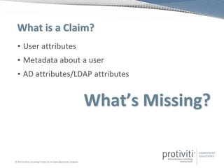 How Claims is Changing the Way We Authenticate and Authorize in SharePoint | PPT