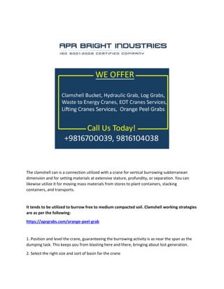 How clamshell bucket works | PDF