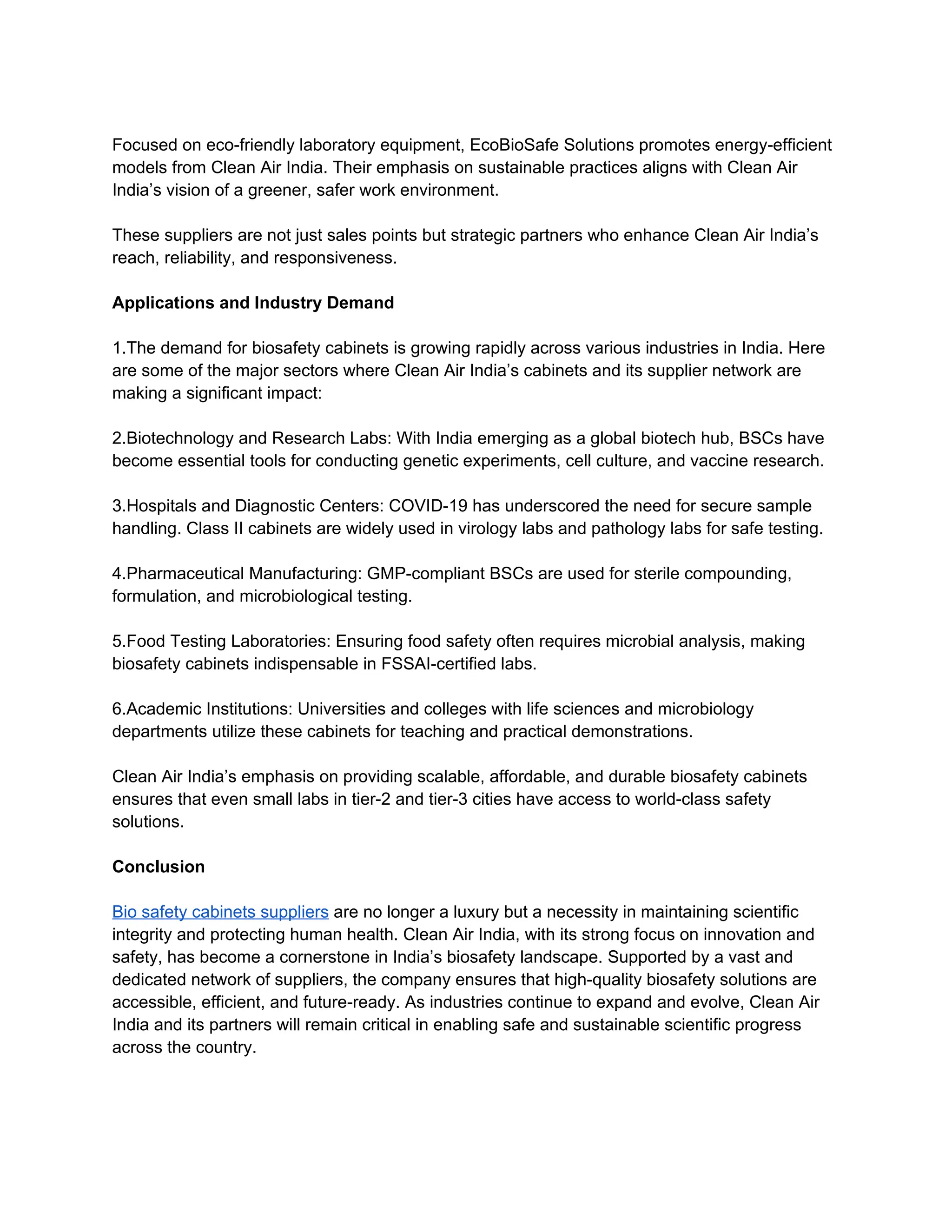 How Clean Air India Empowers Suppliers to Deliver Superior Lab ...