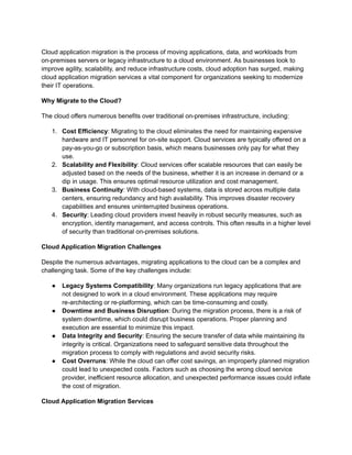 How Cloud Application Migration Services Drive Business Agility and Efficiency? | PDF