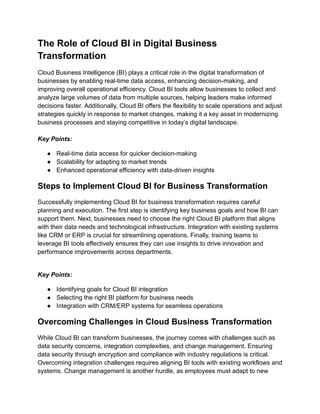 Boosting Business Productivity: How Cloud BI Transforms Efficiency ...