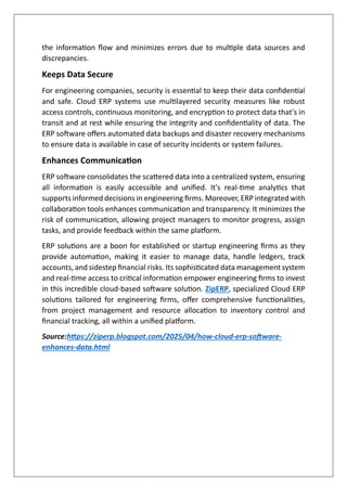 How Cloud ERP Software Enhances Data Collaboration in Engineering | PDF
