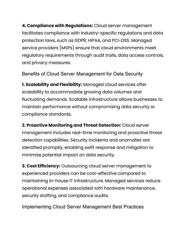 How Cloud Server Management Enhances Data Security and Compliance.pdf | Cloud Computing | Internet