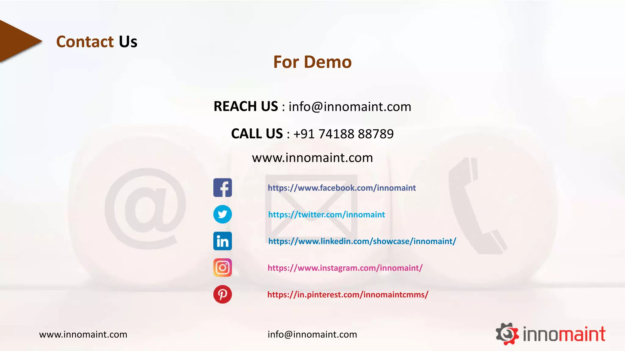 How CMMS Software streamline Service Based Engineering Company Maintenance Operation | Innomaint ...