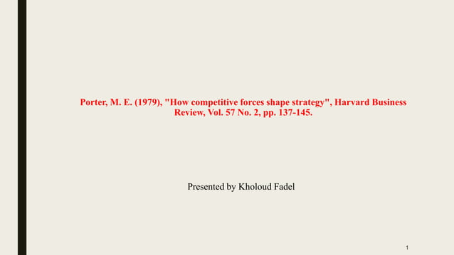How competitive forces shape strategy | PPT